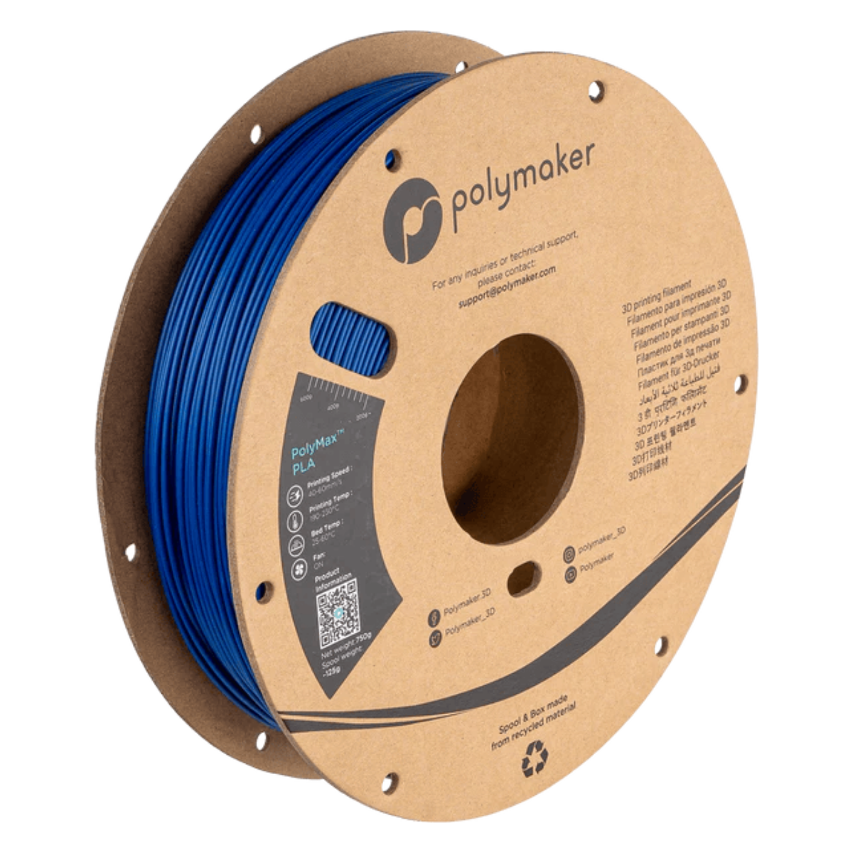 PolyMax Tough PLA Bleu - 750g, 1,75mm - 3dconsommables